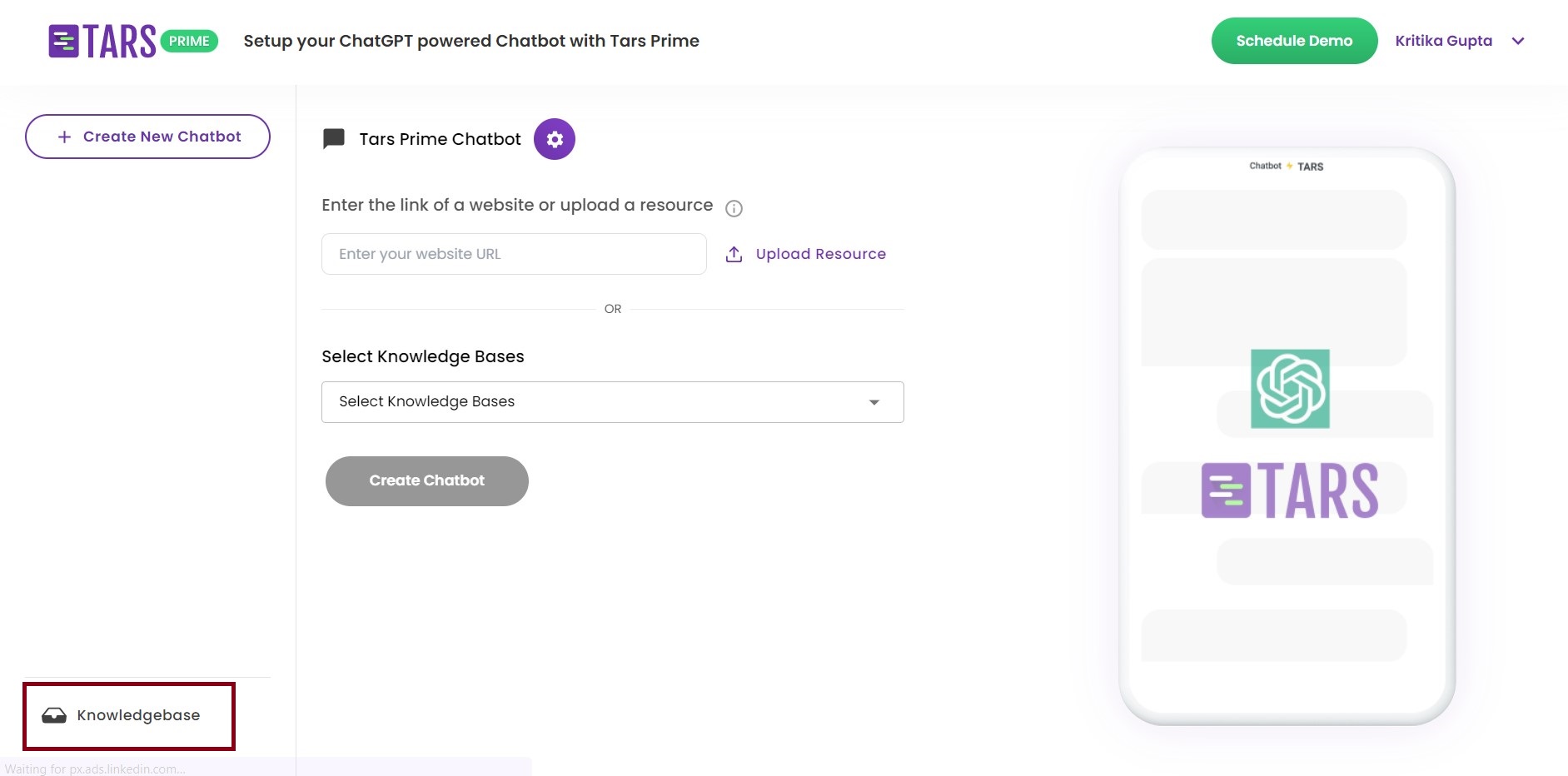 Introducing Tars Prime: Build Your Own ChatGPT-Powered AI Chatbot ...