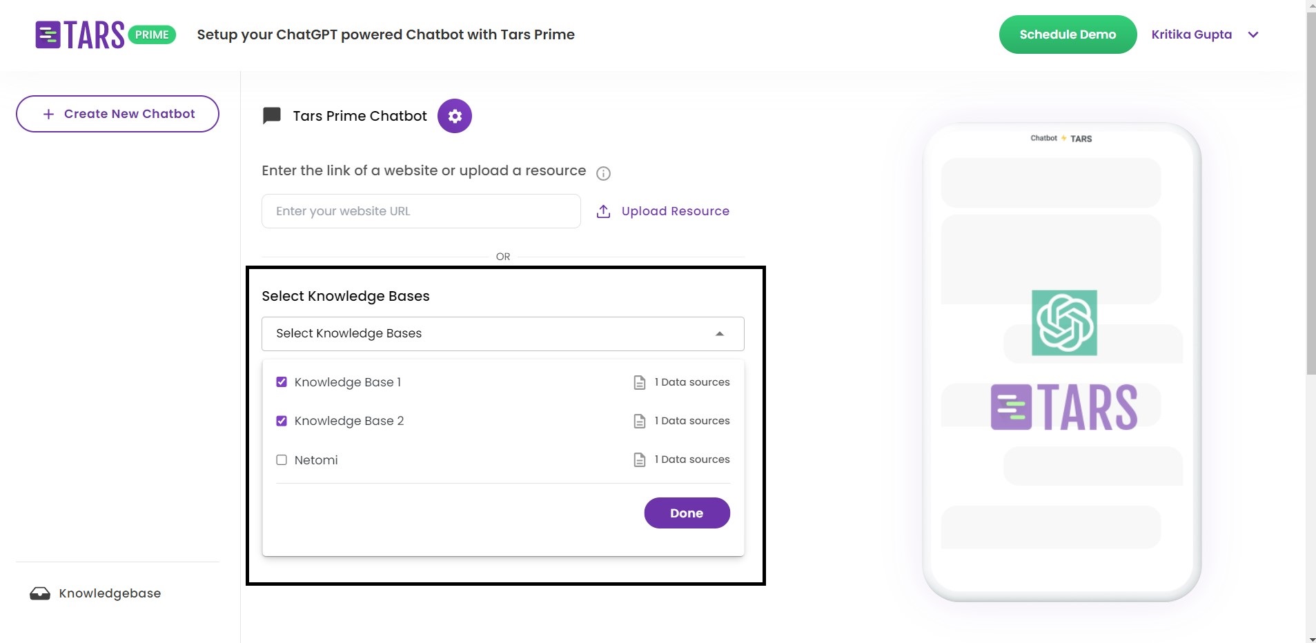 Introducing Tars Prime: Build Your Own ChatGPT-Powered AI Chatbot within Seconds - Tars Blog