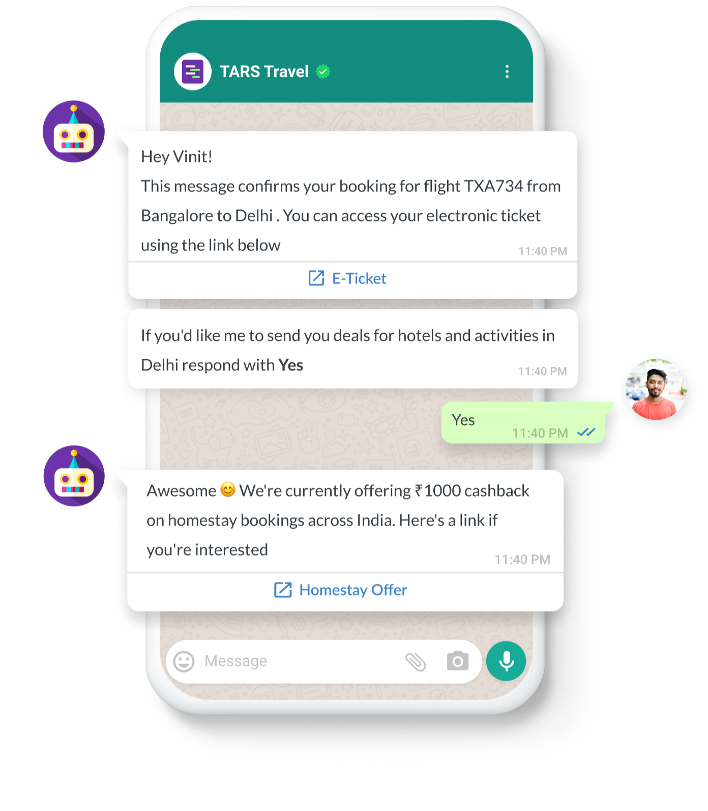 Turn every customer touchpoint into a WhatsApp conversation
